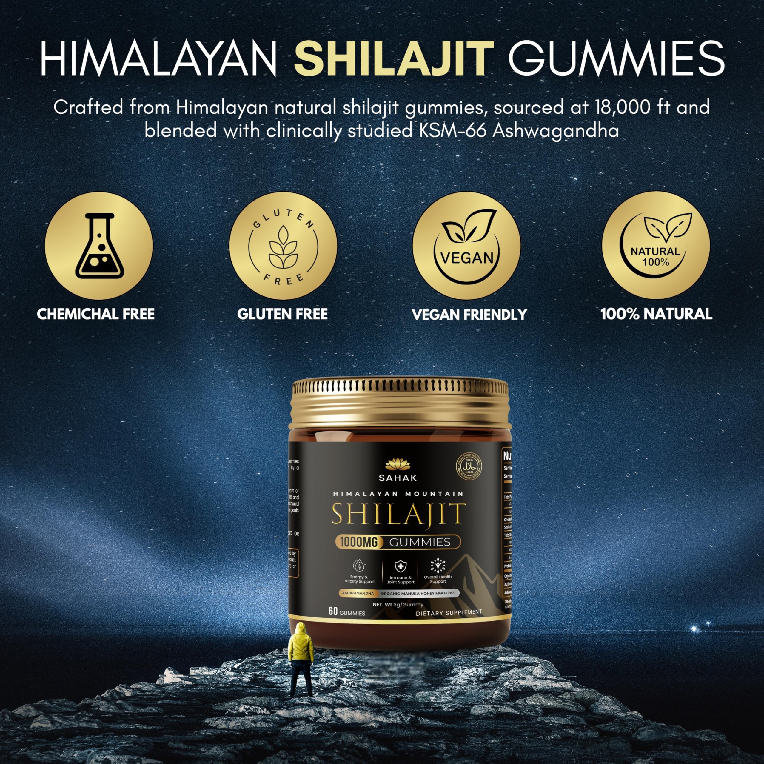 premium shilajit gummies with manuka honey