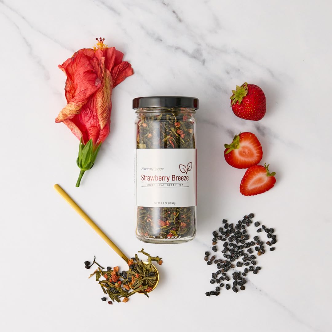 premium strawberry green tea blend