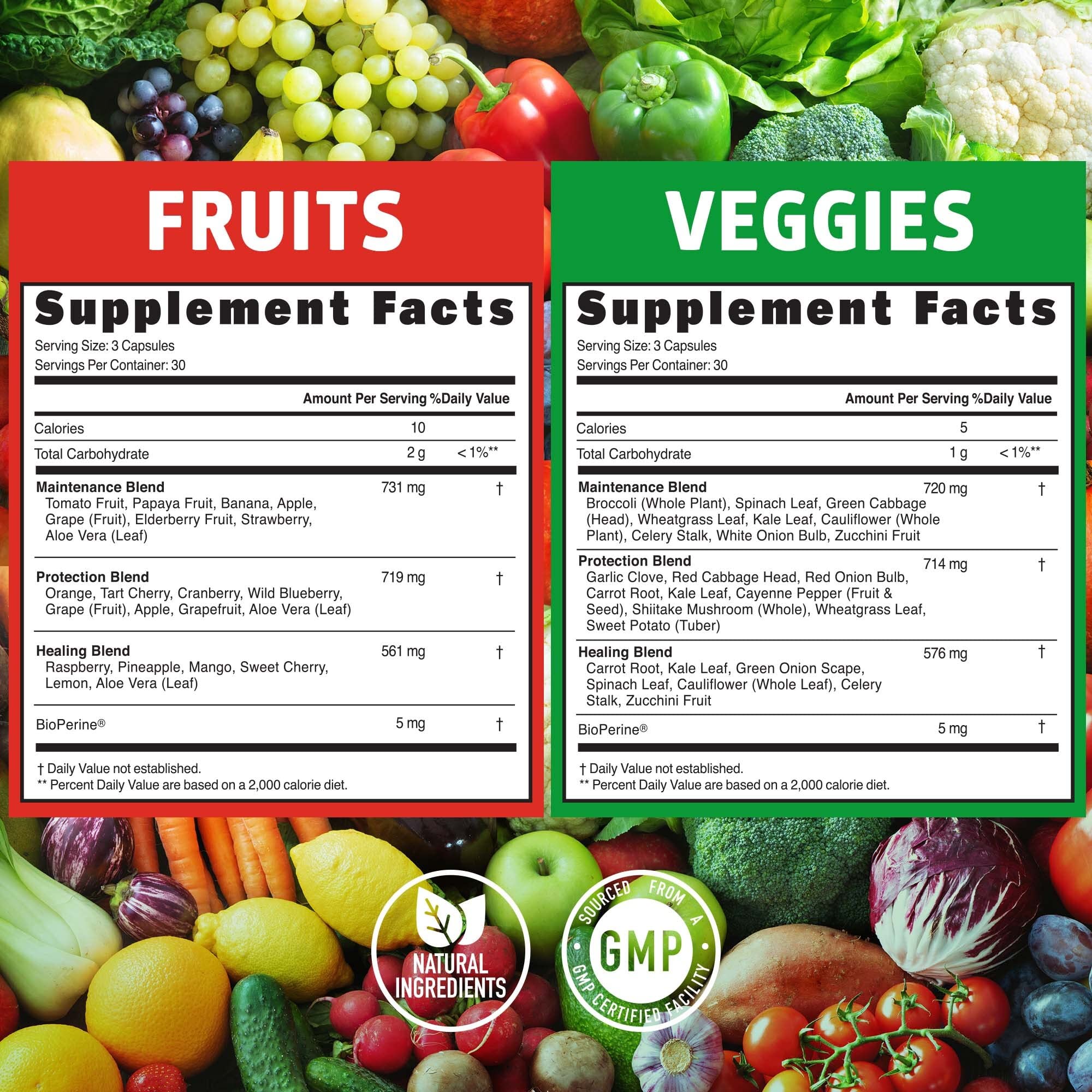 premium super fruits and veggies
