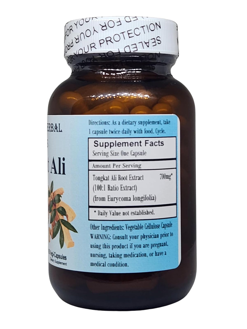 Premium Tongkat Ali glass bottle