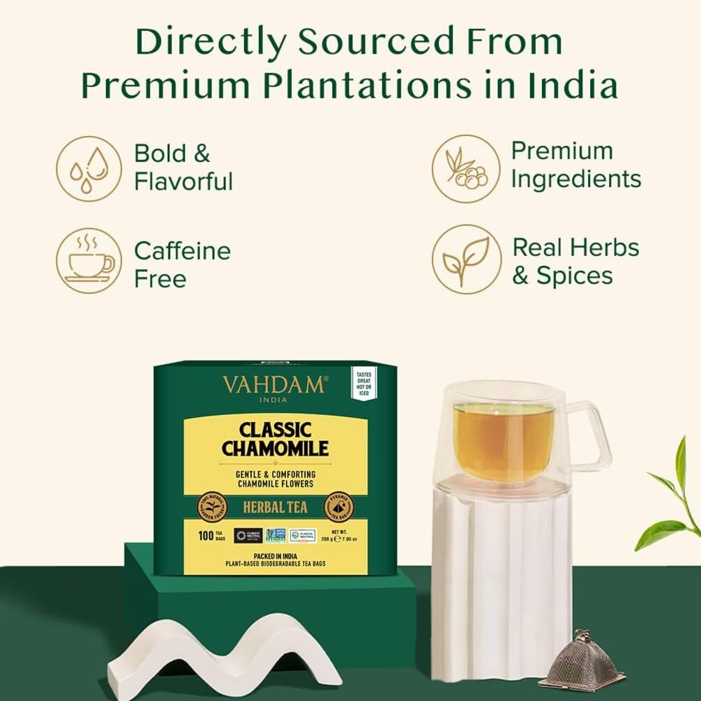 premium VAHDAM chamomile tea