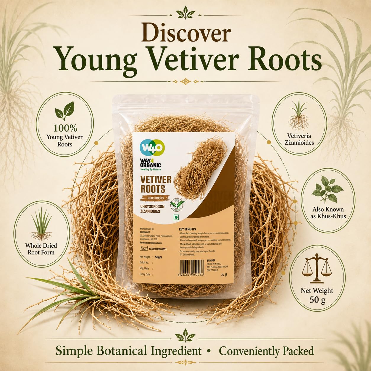 premium vetiver root for herbal wellness