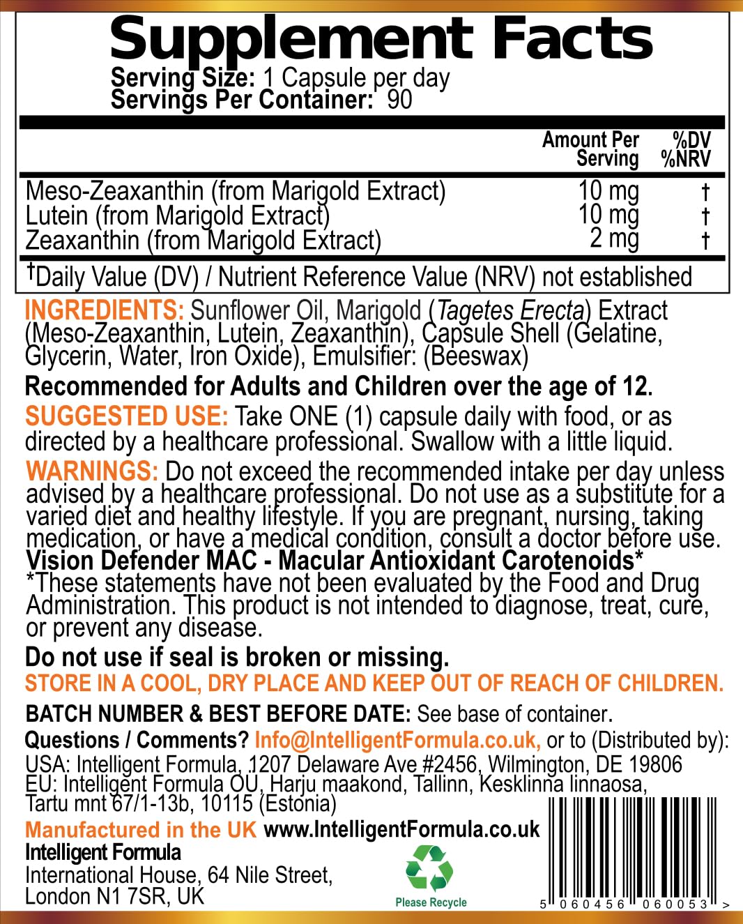 Premium vitamin A for eyesight