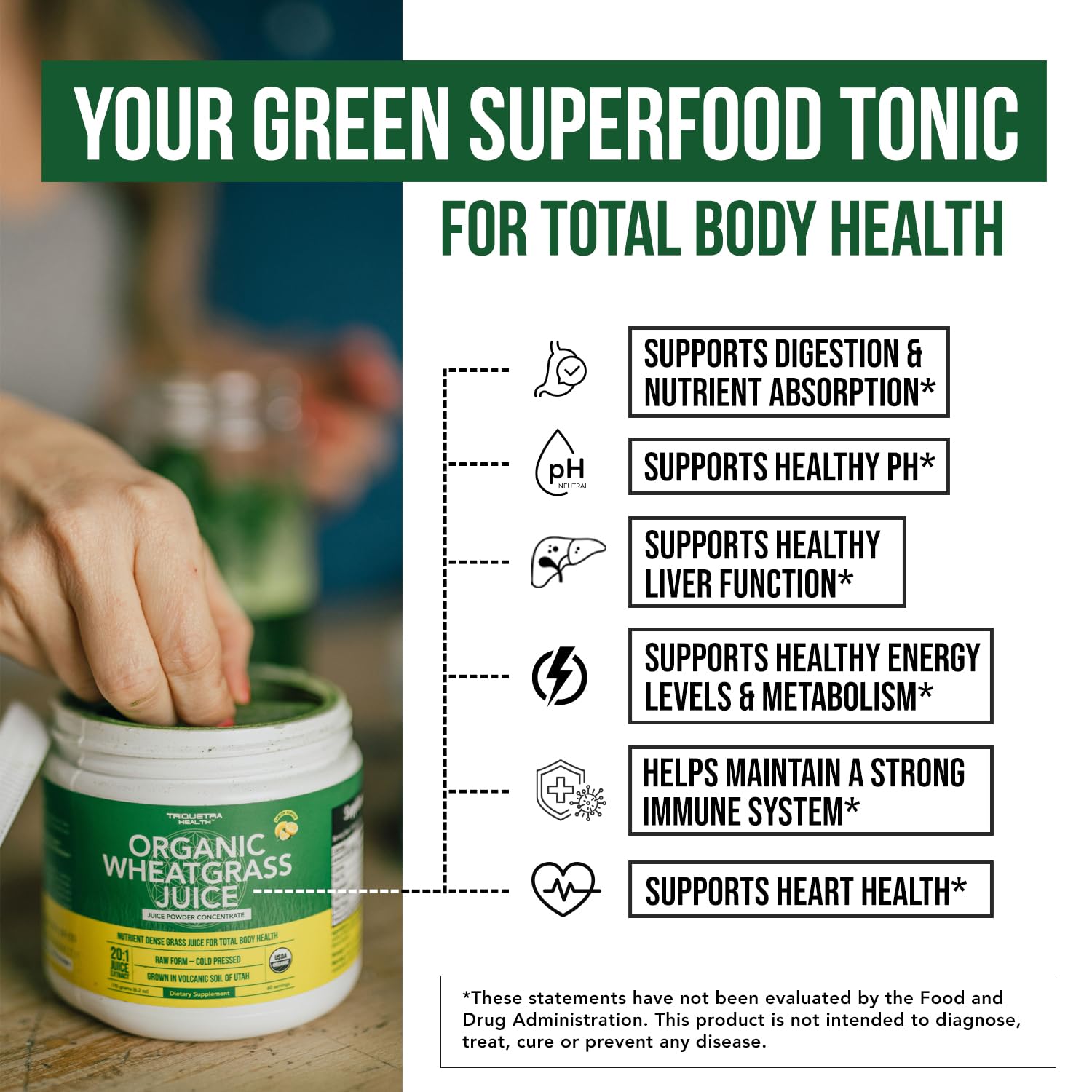 premium wheatgrass powder for energy