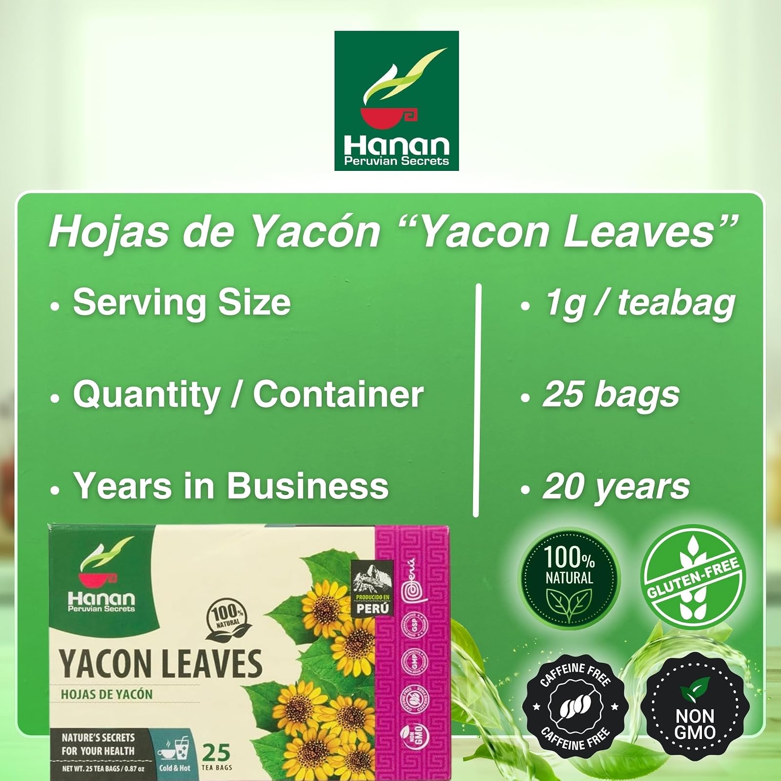premium Yacon leaf herbal infusion