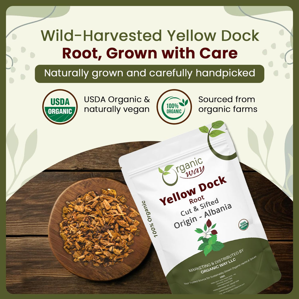 premium yellow dock root cut tea