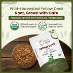 premium yellow dock root cut tea