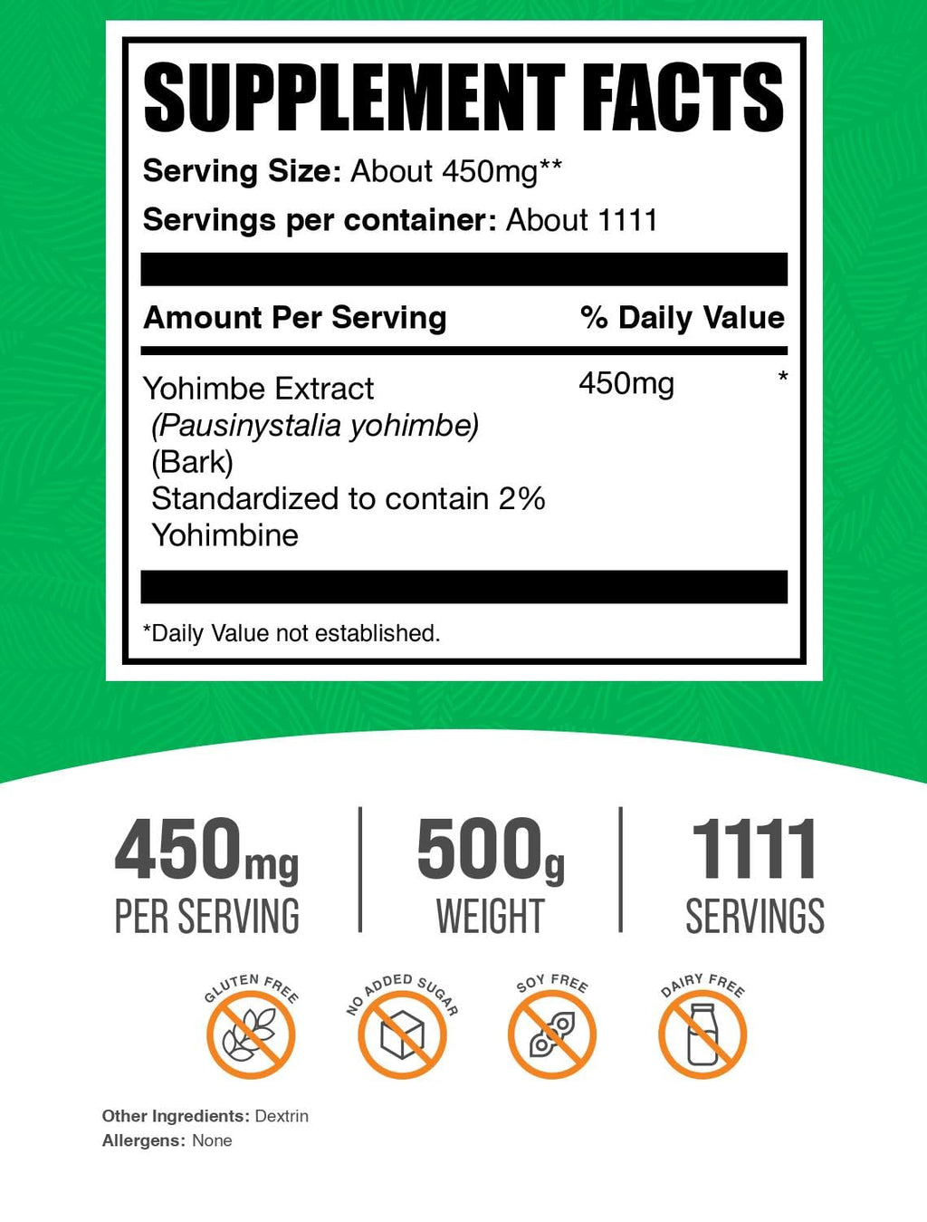 premium yohimbe bark powder