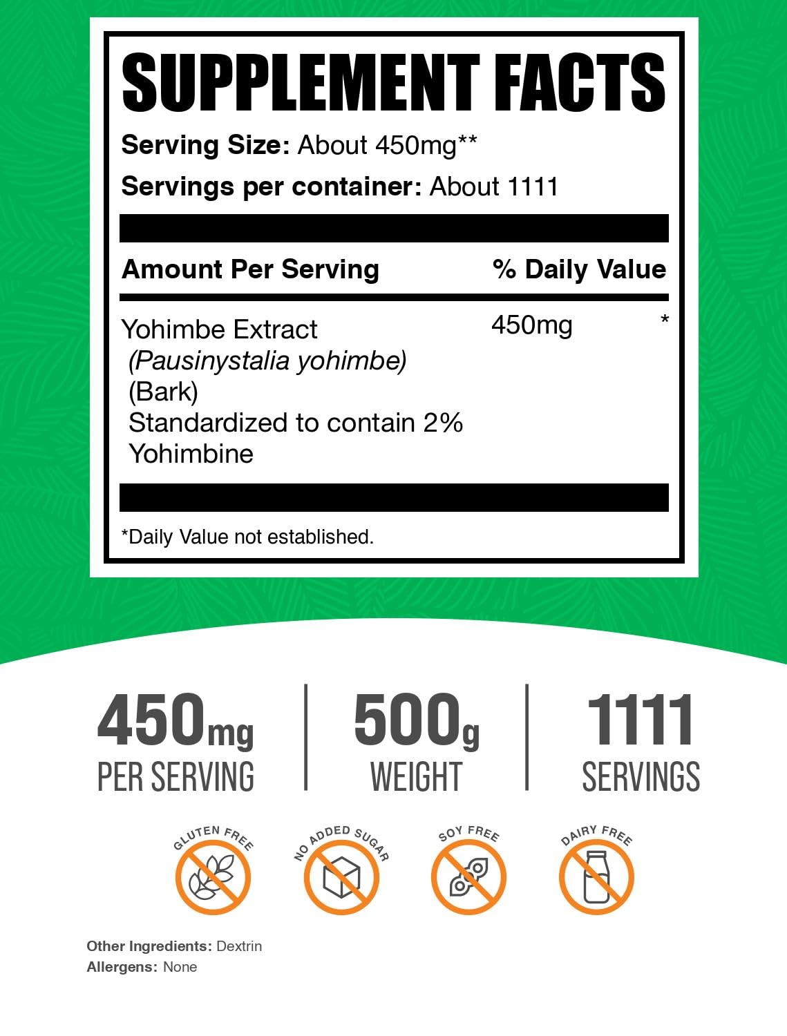 premium yohimbe bark powder