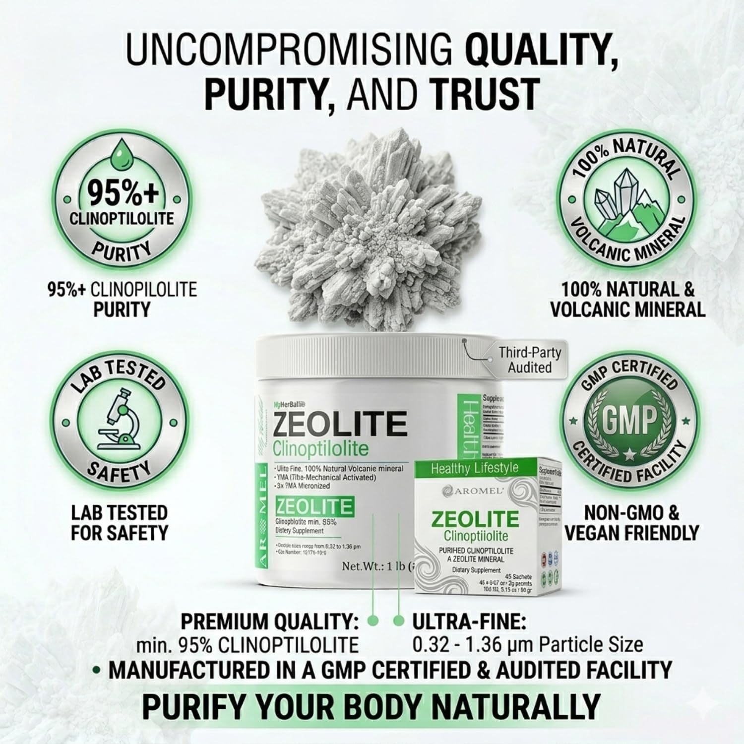 Premium zeolite powder for wellness