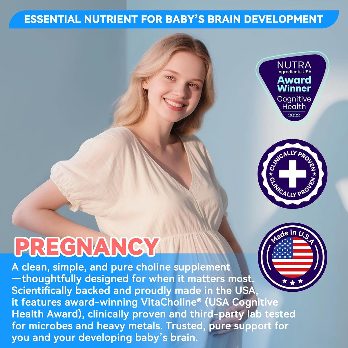 Prenatal vitamins with essential nutrients