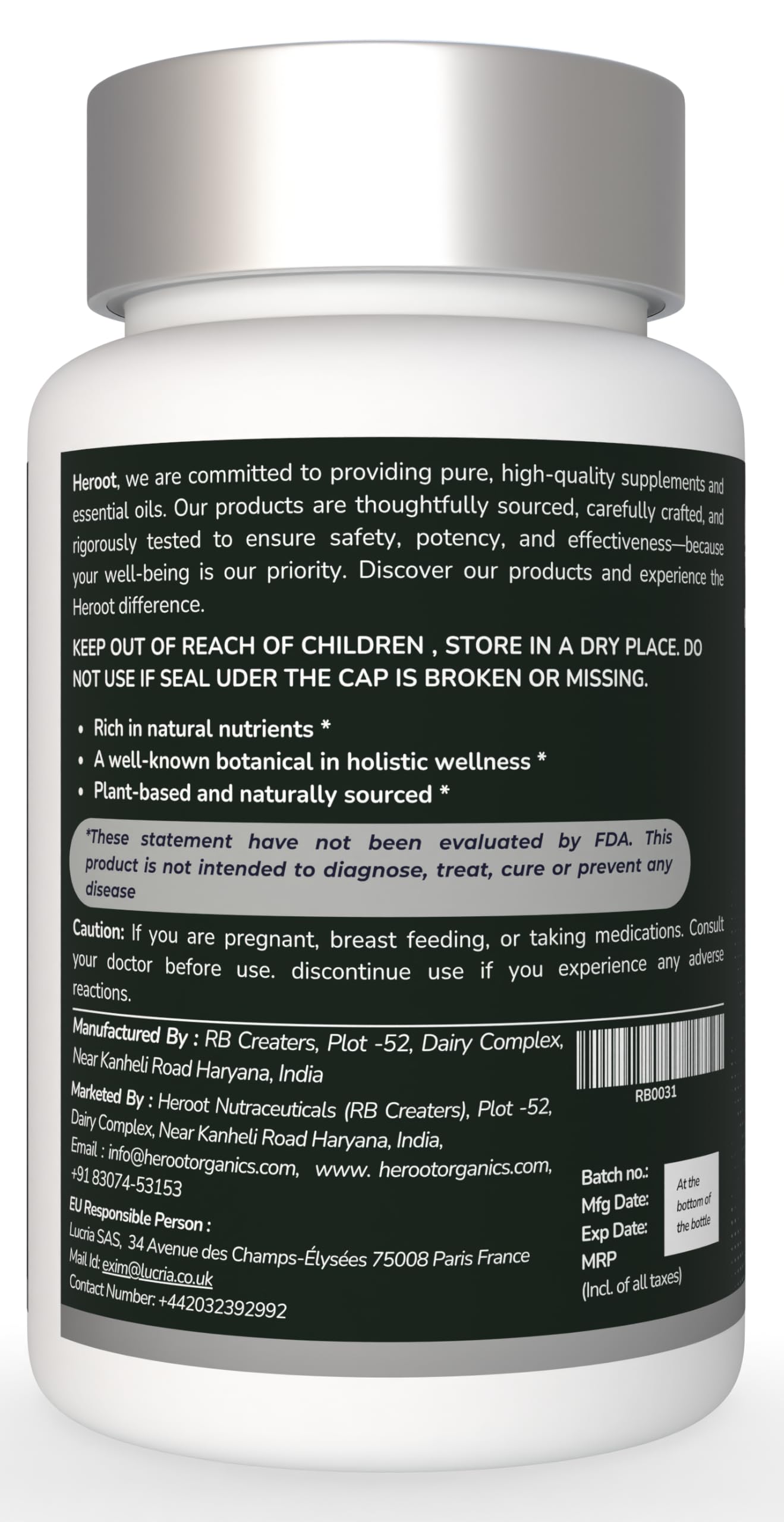 preservative-free herbal capsules