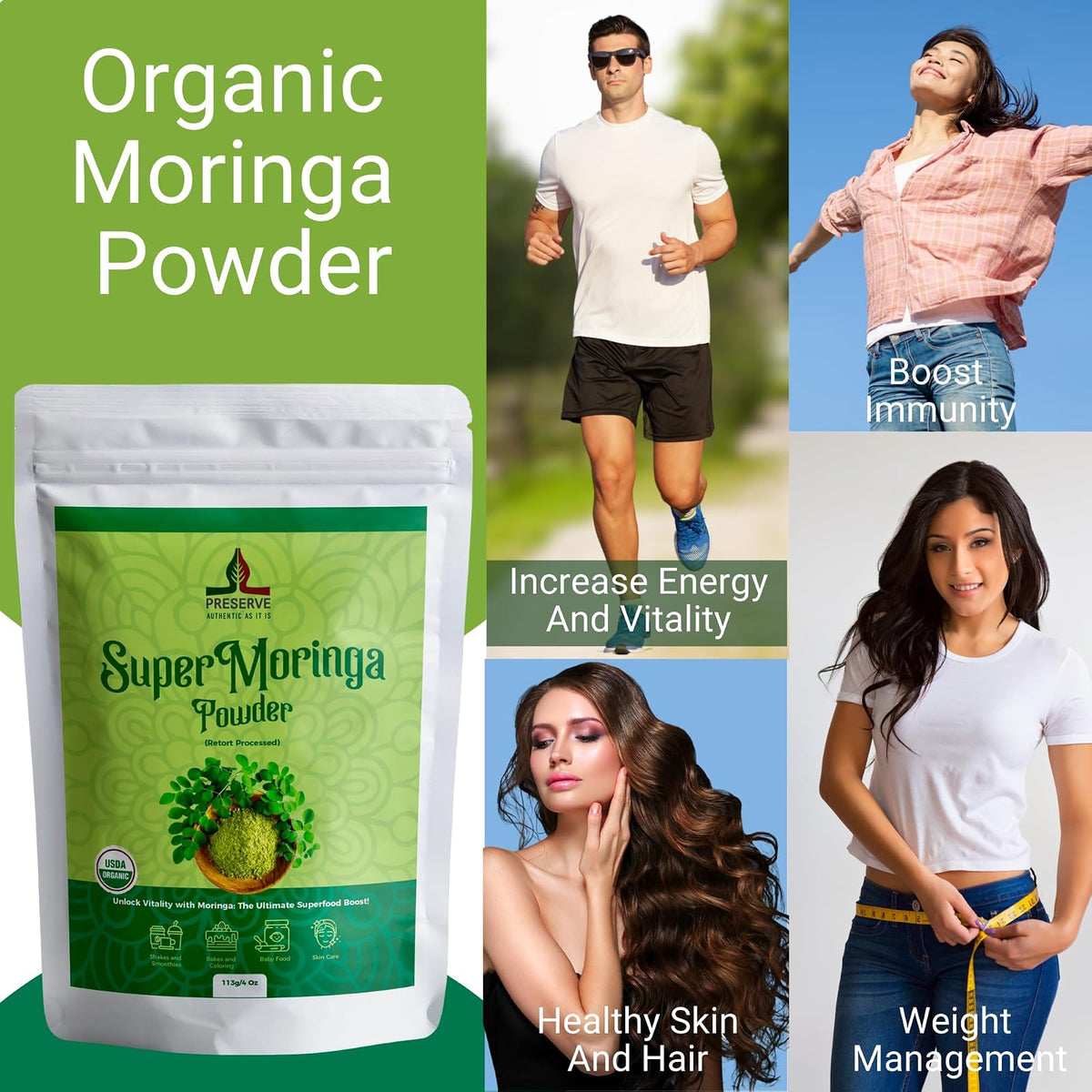 PRESERVE moringa powder for energy