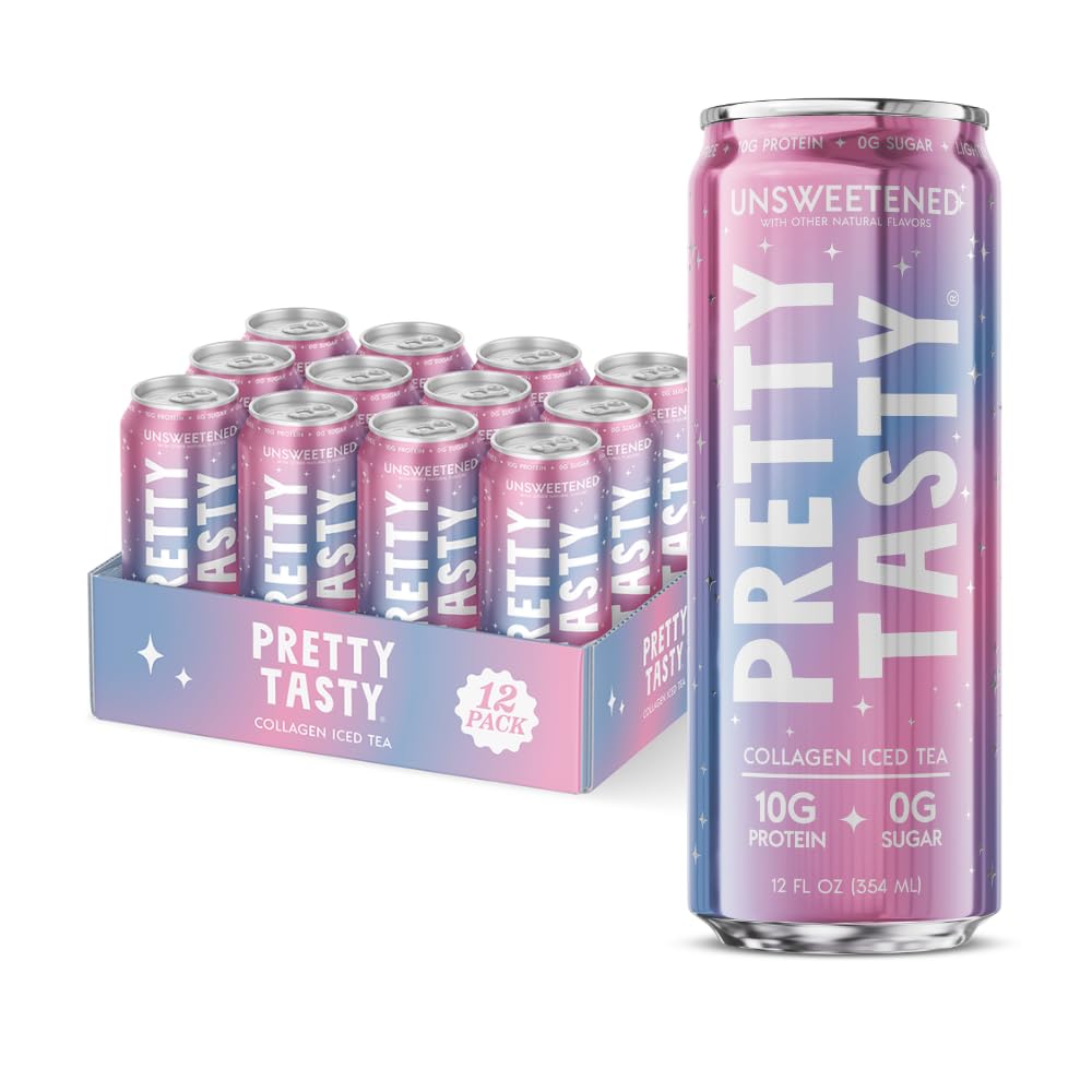 Pretty Tasty collagen iced tea cans