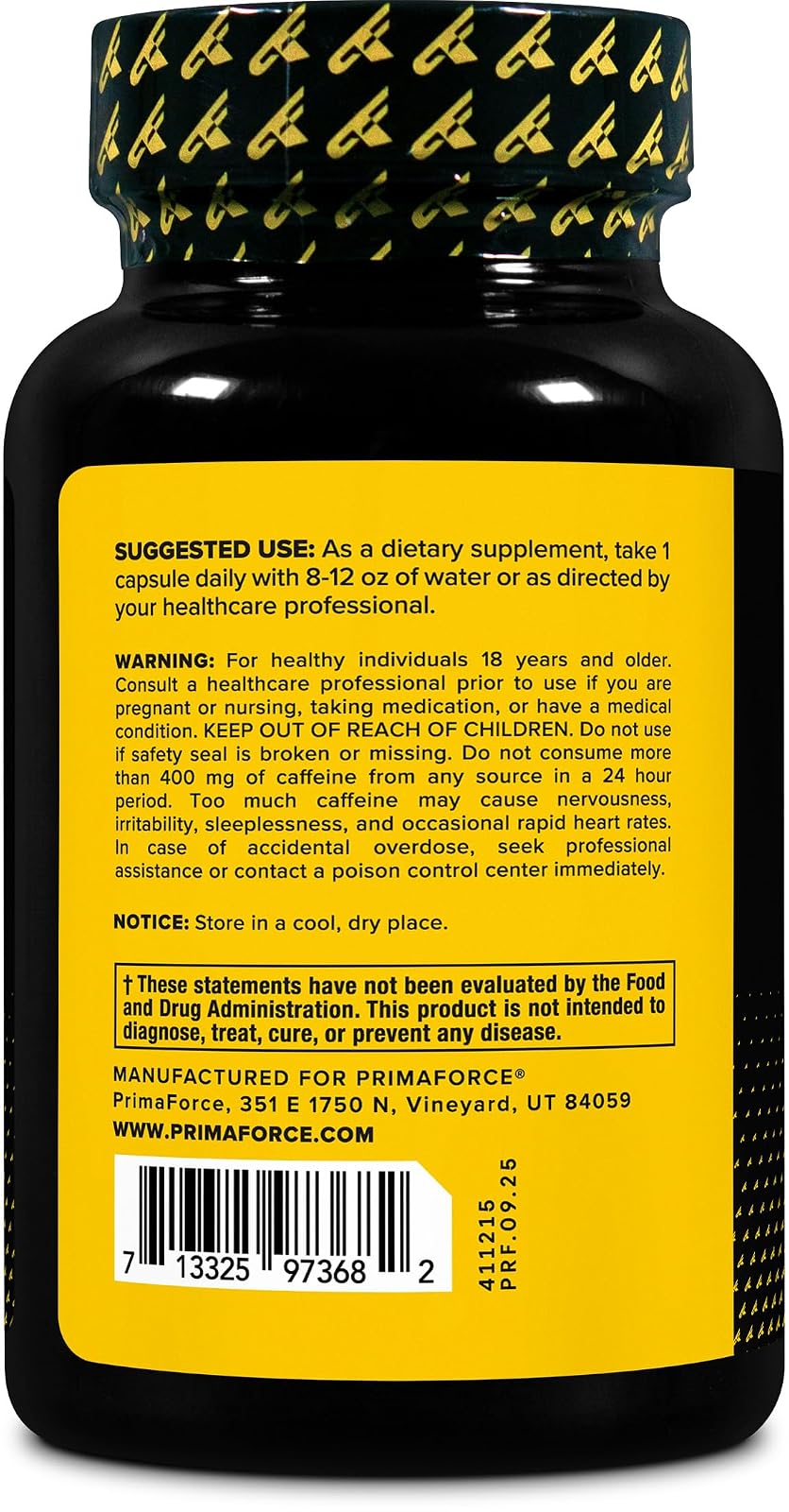 Primaforce capsules for workout performance