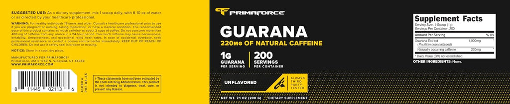 Primaforce Guarana Powder for daily vitality