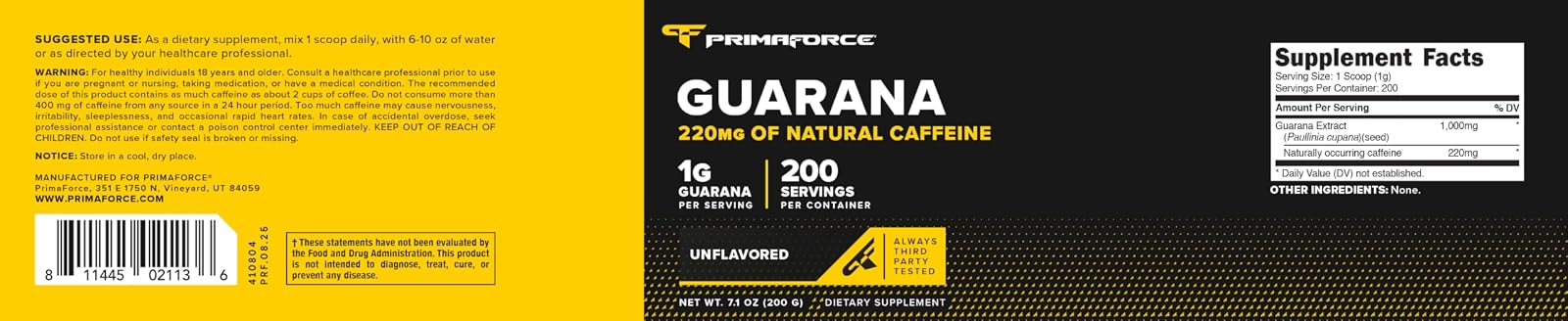 Primaforce Guarana Powder for daily vitality