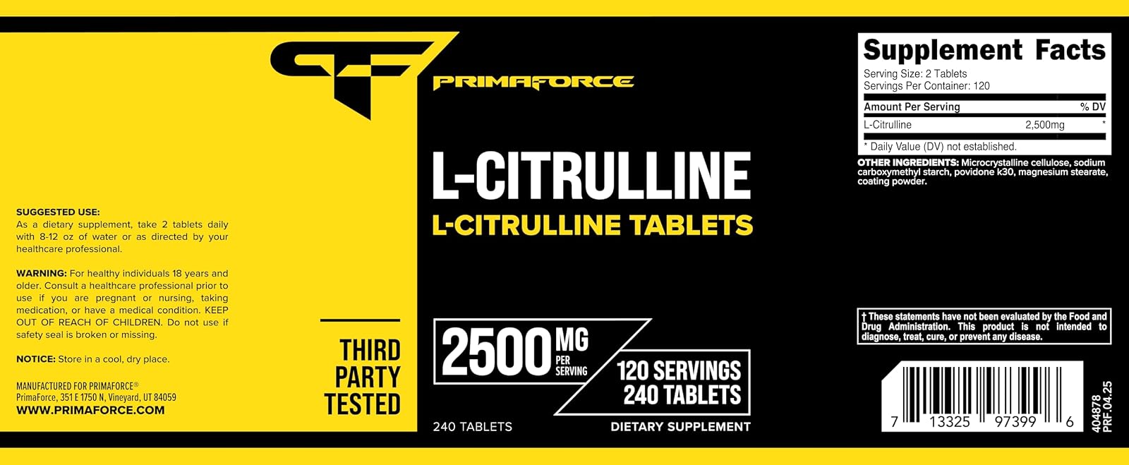 Primaforce L-Citrulline for enhanced endurance