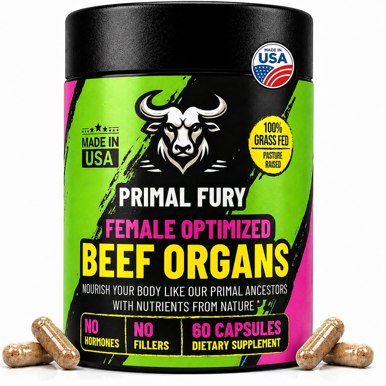 PRIMAL FURY grass fed beef multivitamins