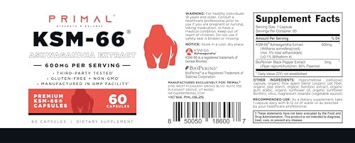 Primal KSM ashwagandha for overall health