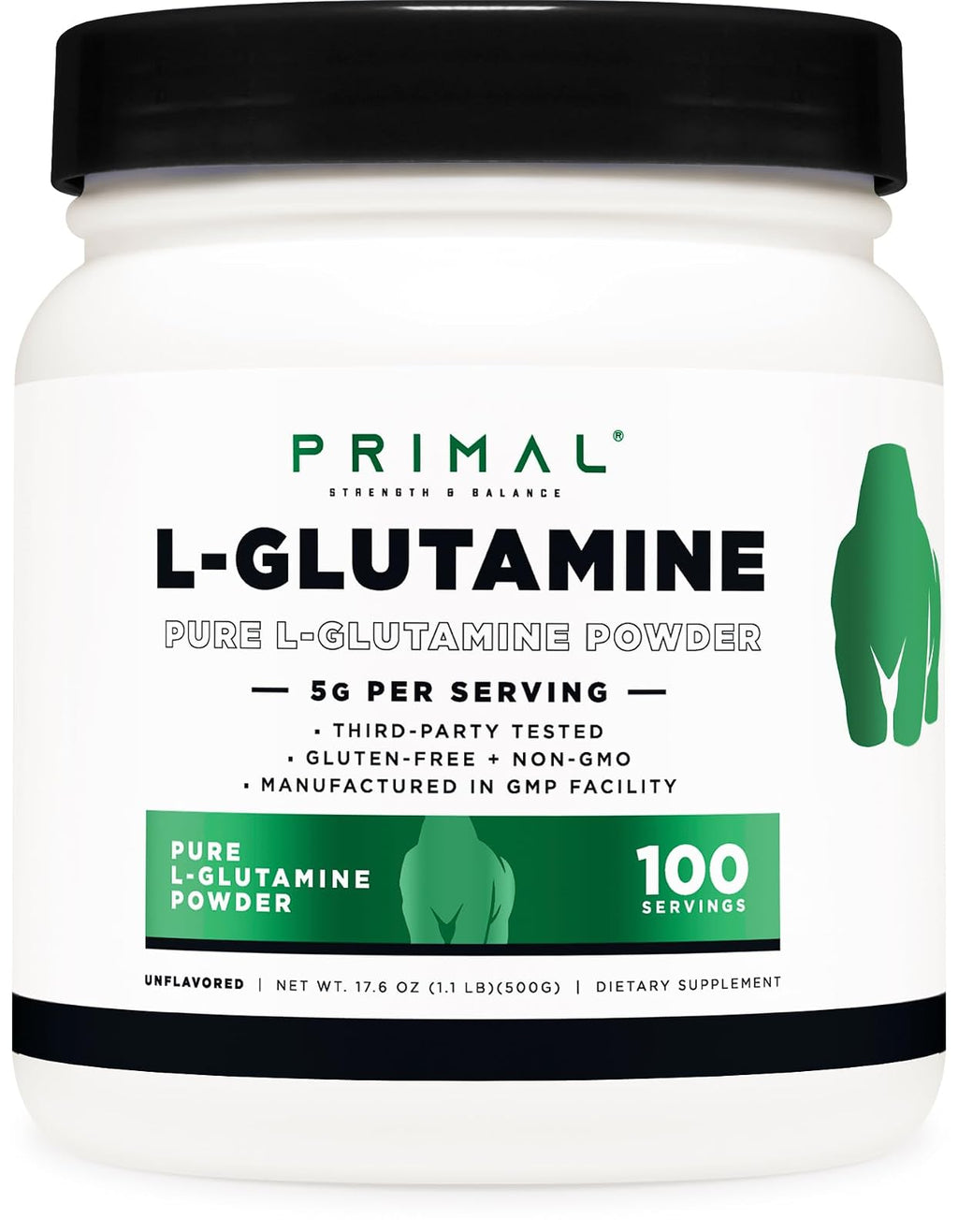 Primal L-Glutamine powder for recovery