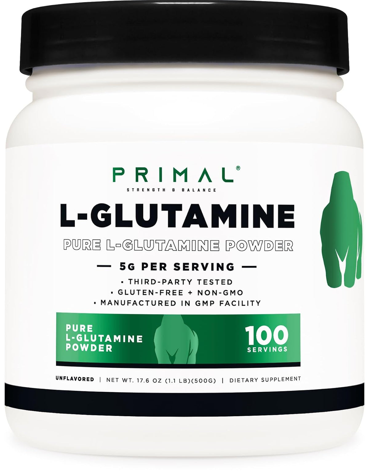Primal L-Glutamine powder for recovery