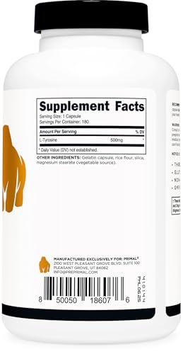 Primal l-tyrosine for cognitive support