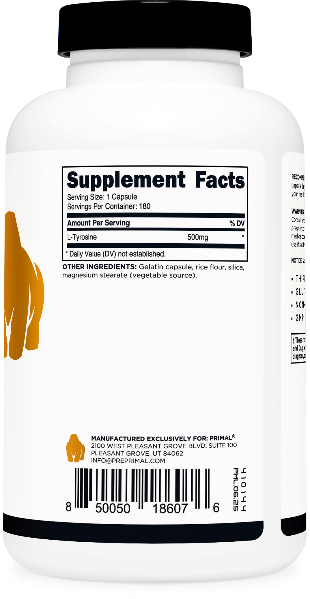 Primal L-Tyrosine for daily wellness