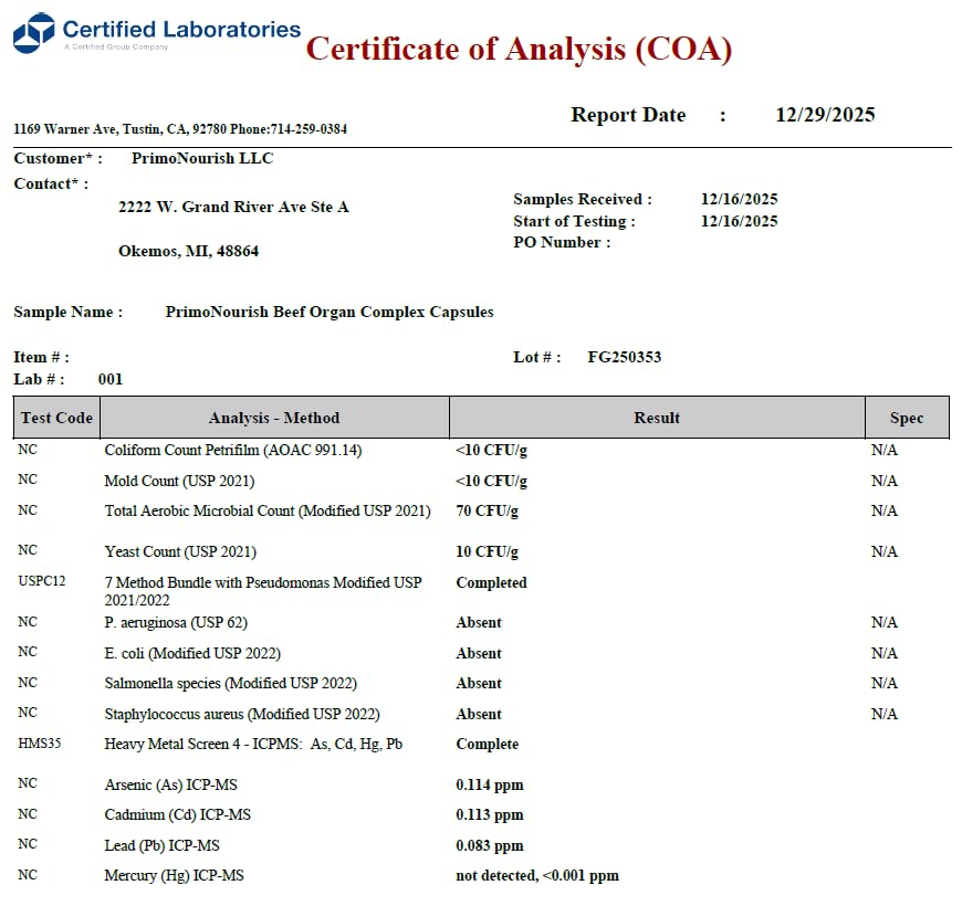 PrimoNourish liver extract for vitality