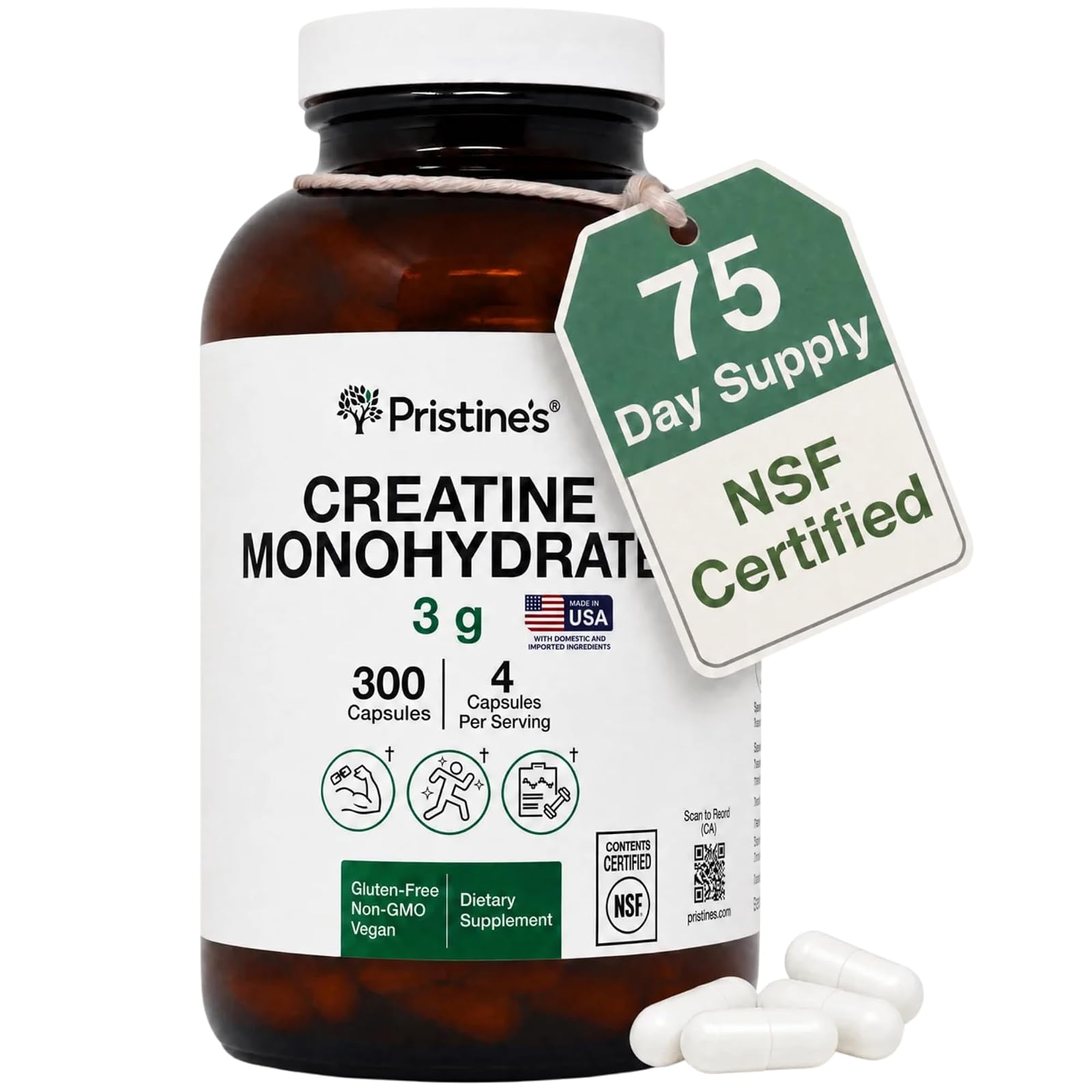 PRISTINE creatine monohydrate capsules