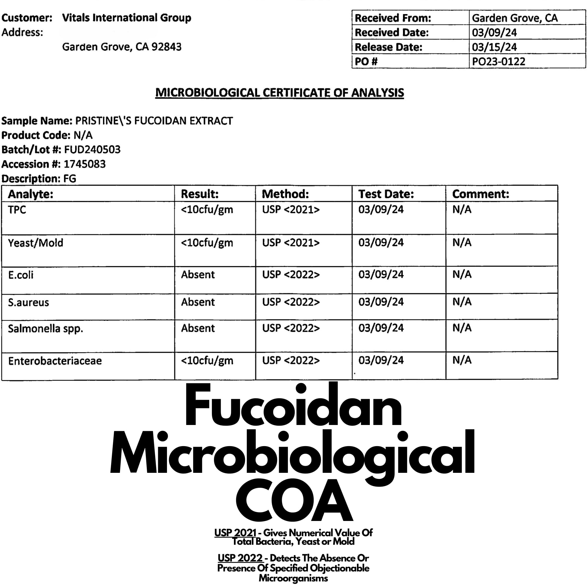 PRISTINE Fucoidan for antioxidant protection