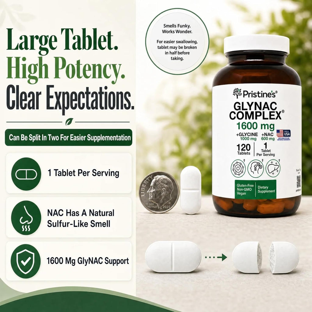 PRISTINE GlyNAC 1600 mg tablets