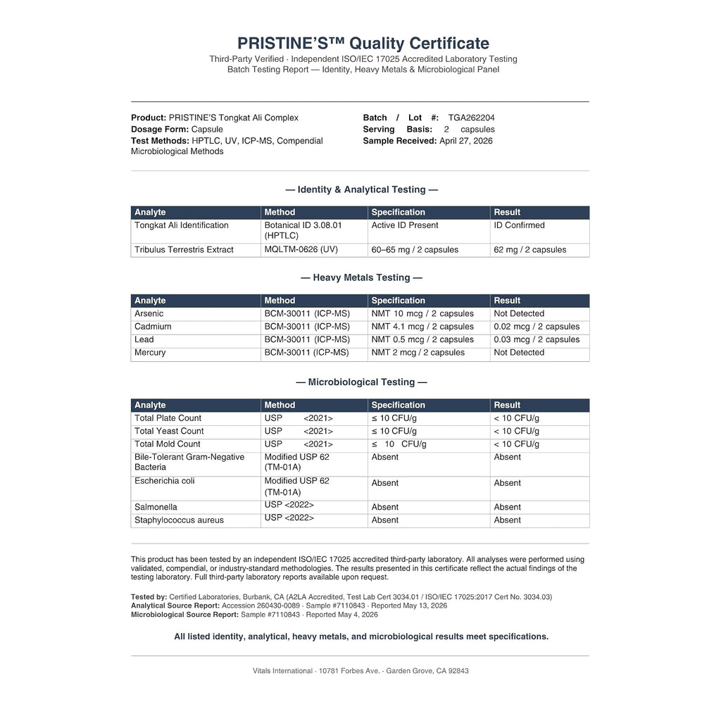 PRISTINE testosterone booster for active lifestyle