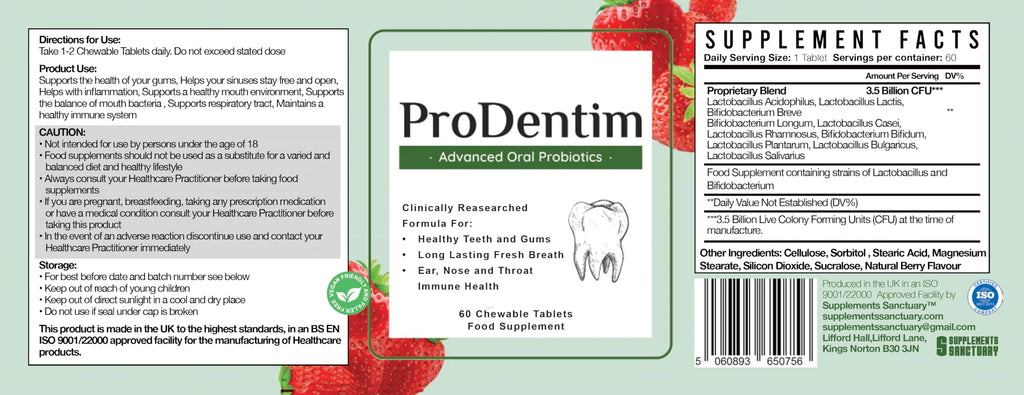 Pro Dentim oral health support tablets