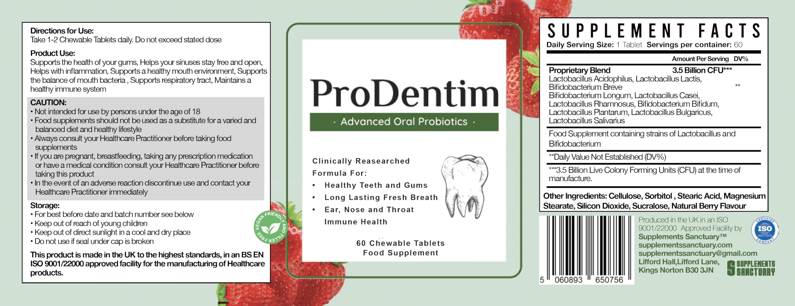 Pro Dentim oral health support tablets