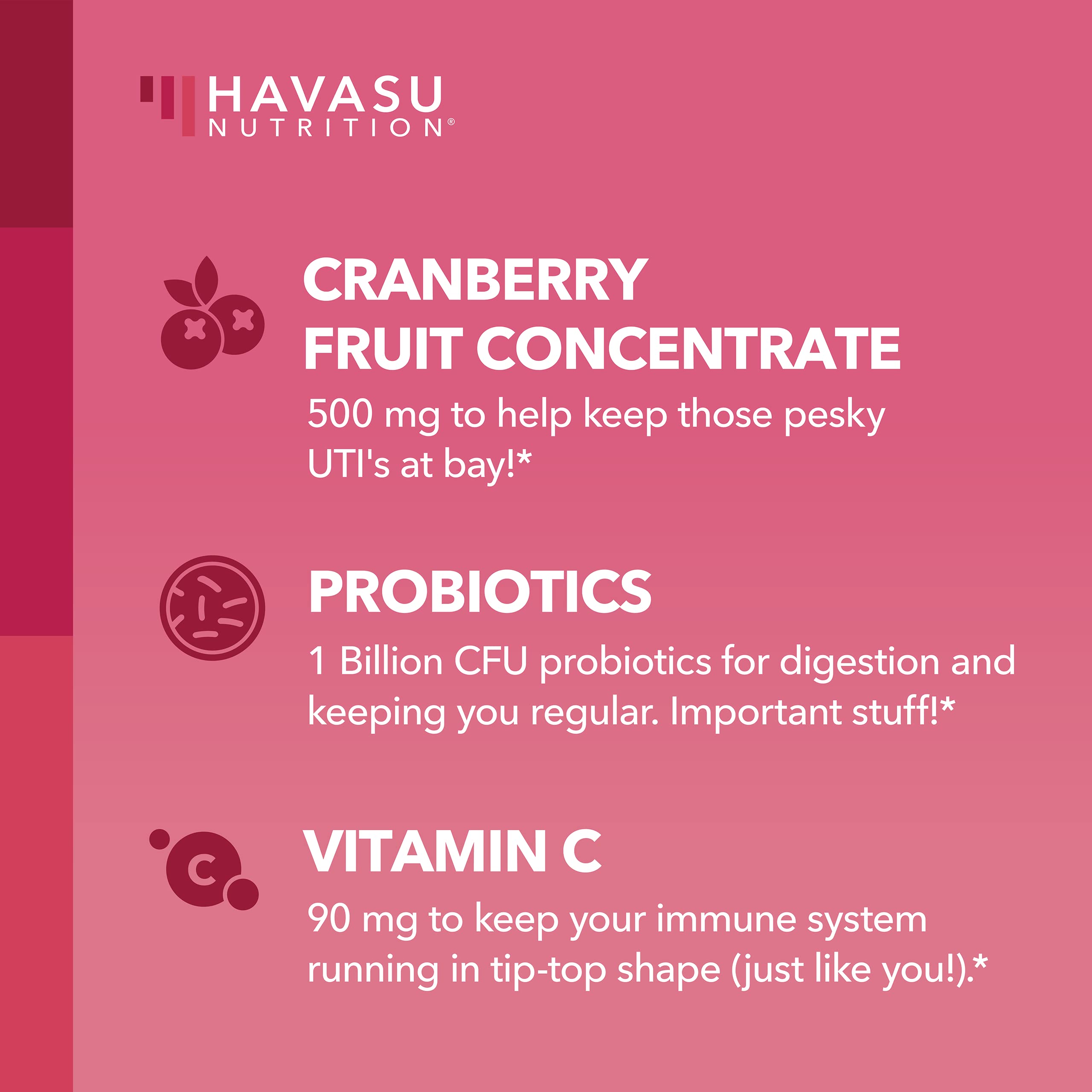 Probiotic benefits in cranberry gummies