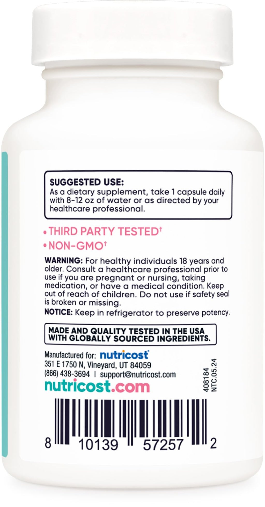 probiotic capsules with acacia fiber