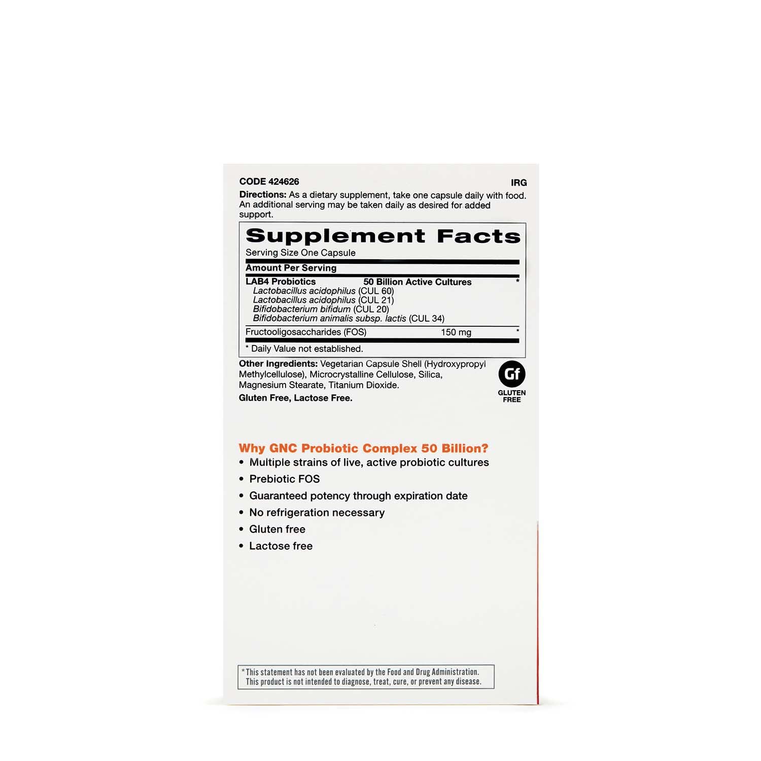 Probiotic complex 50 billion CFUs