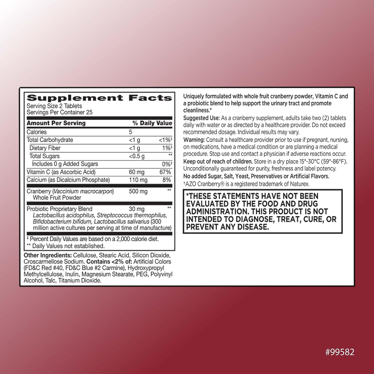 probiotic enhanced cranberry health supplement
