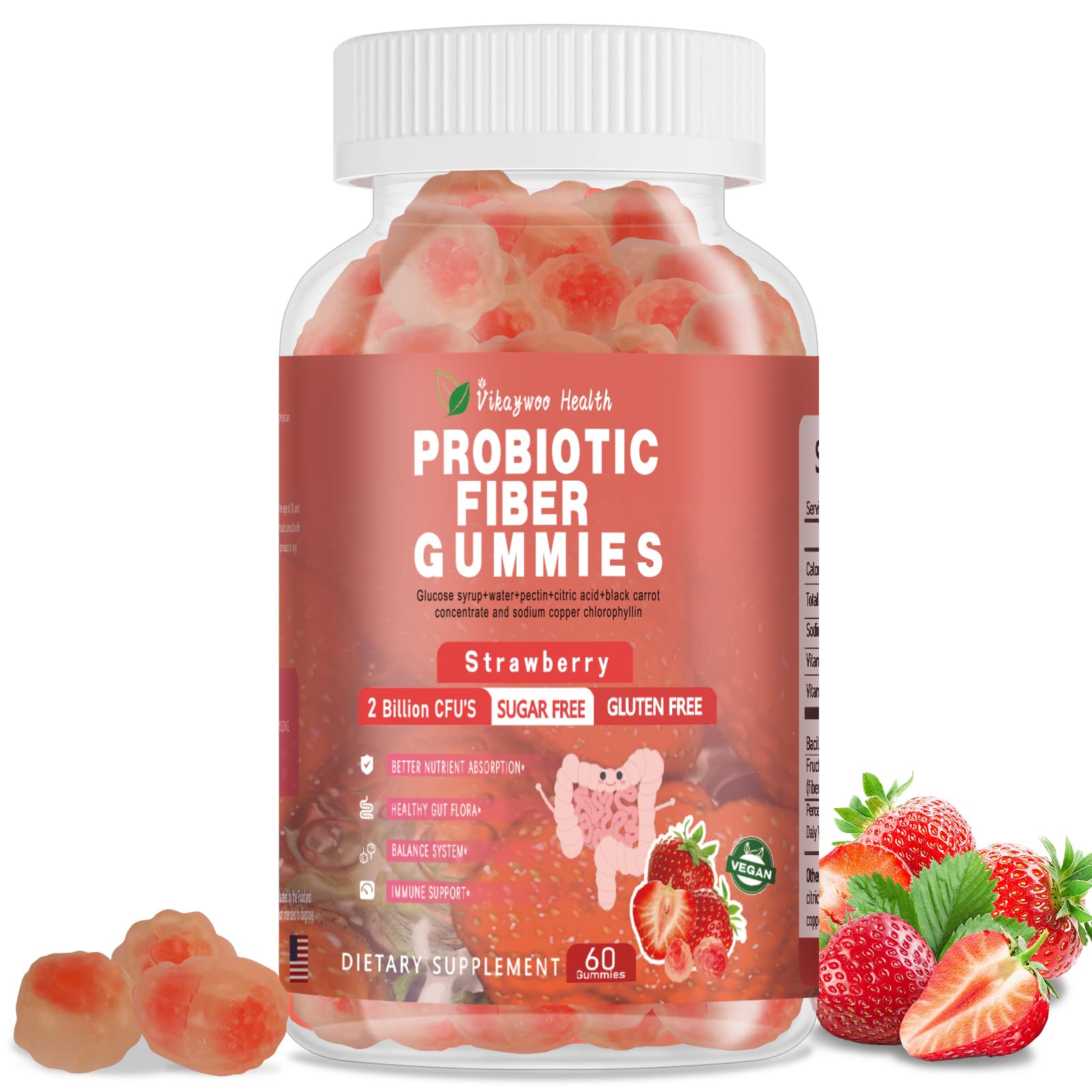 Probiotic fiber gummies for digestion