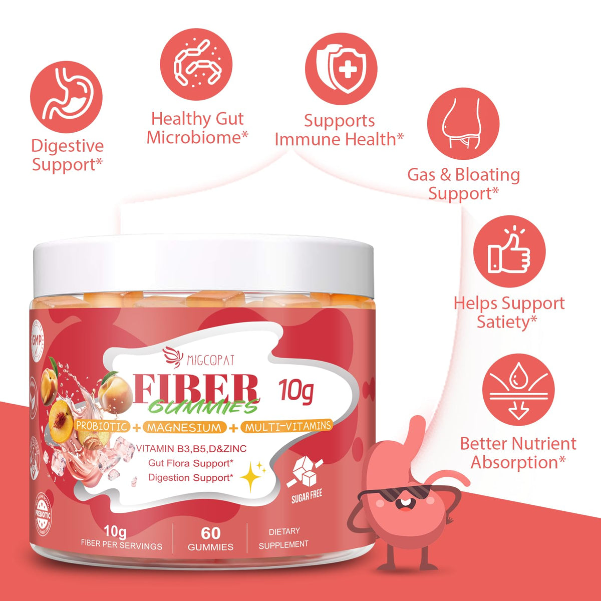 Probiotic fiber gummies for gut health
