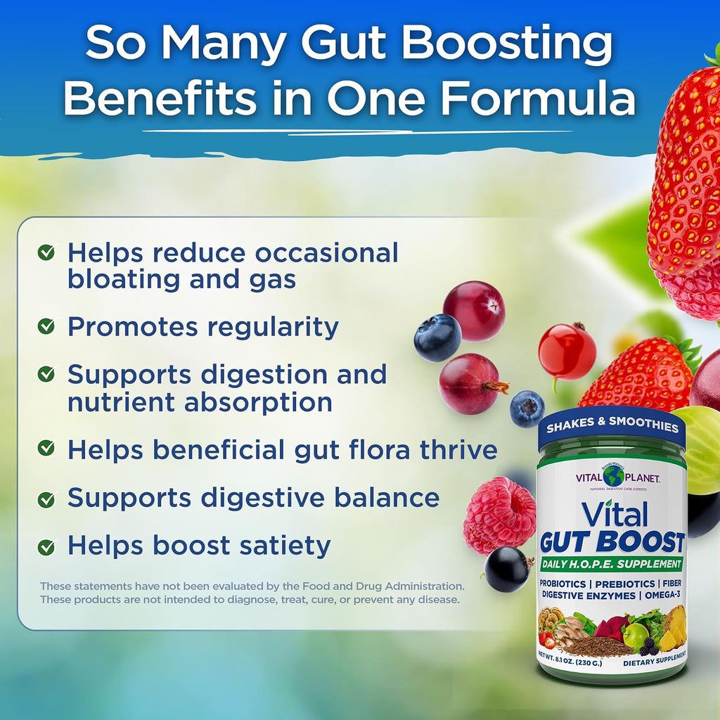 Probiotic gut health supplement powder