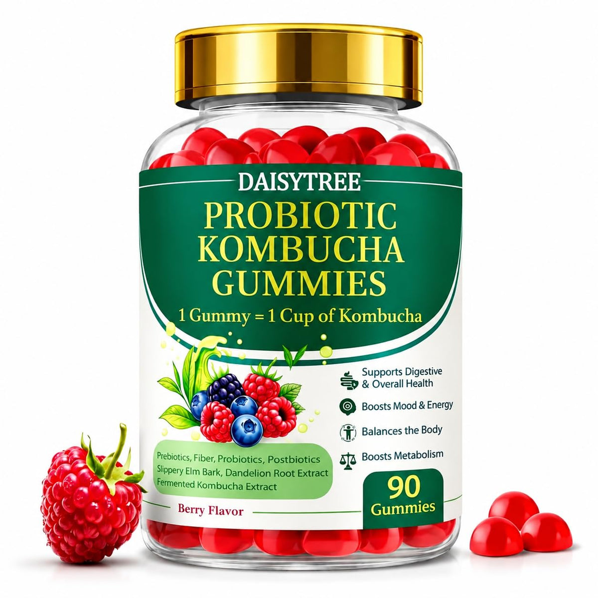 Probiotic Kombucha Gummies for digestion