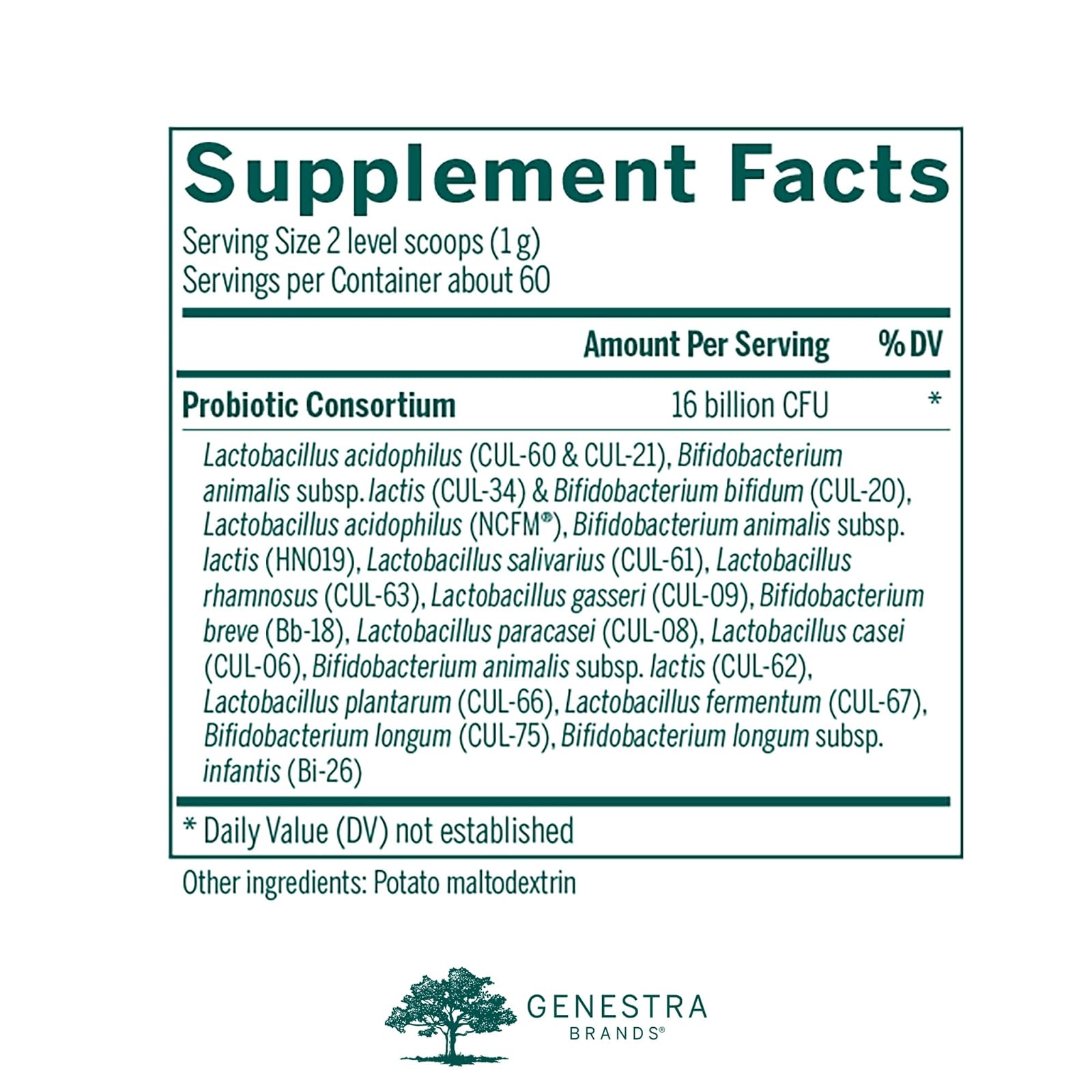 Probiotic powder for digestive health