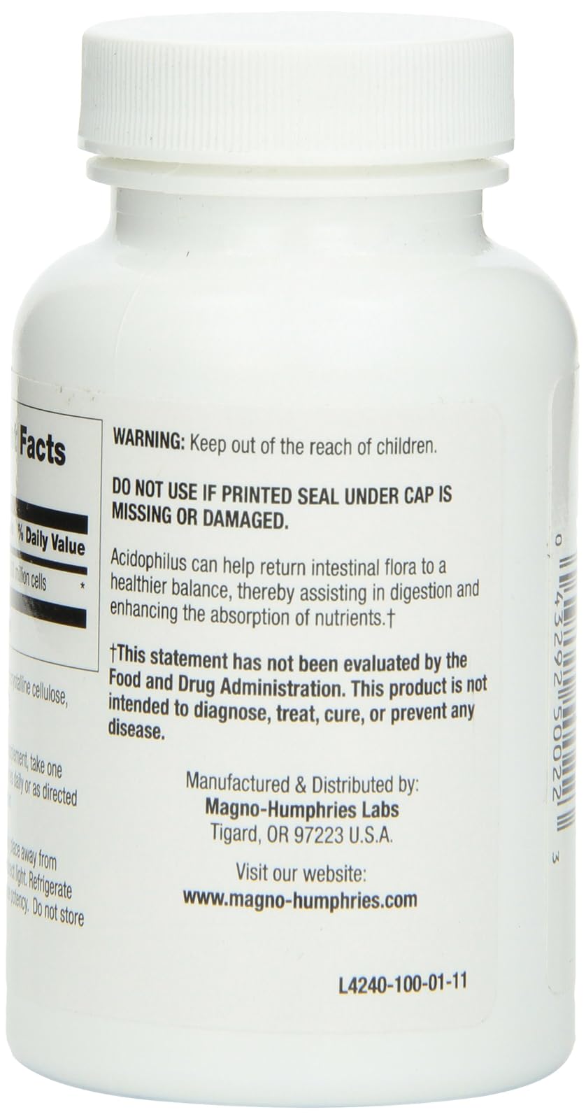 Probiotic support with Optimum Acidophilus