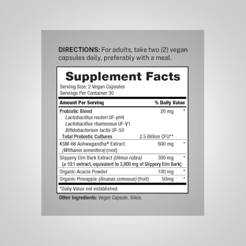 Probiotic with slippery elm benefits