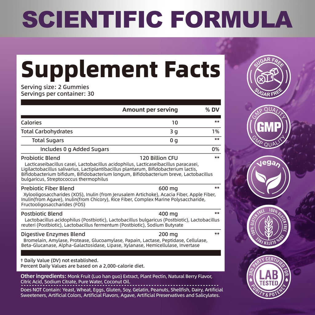probiotics 50 billion CFU in gummy form