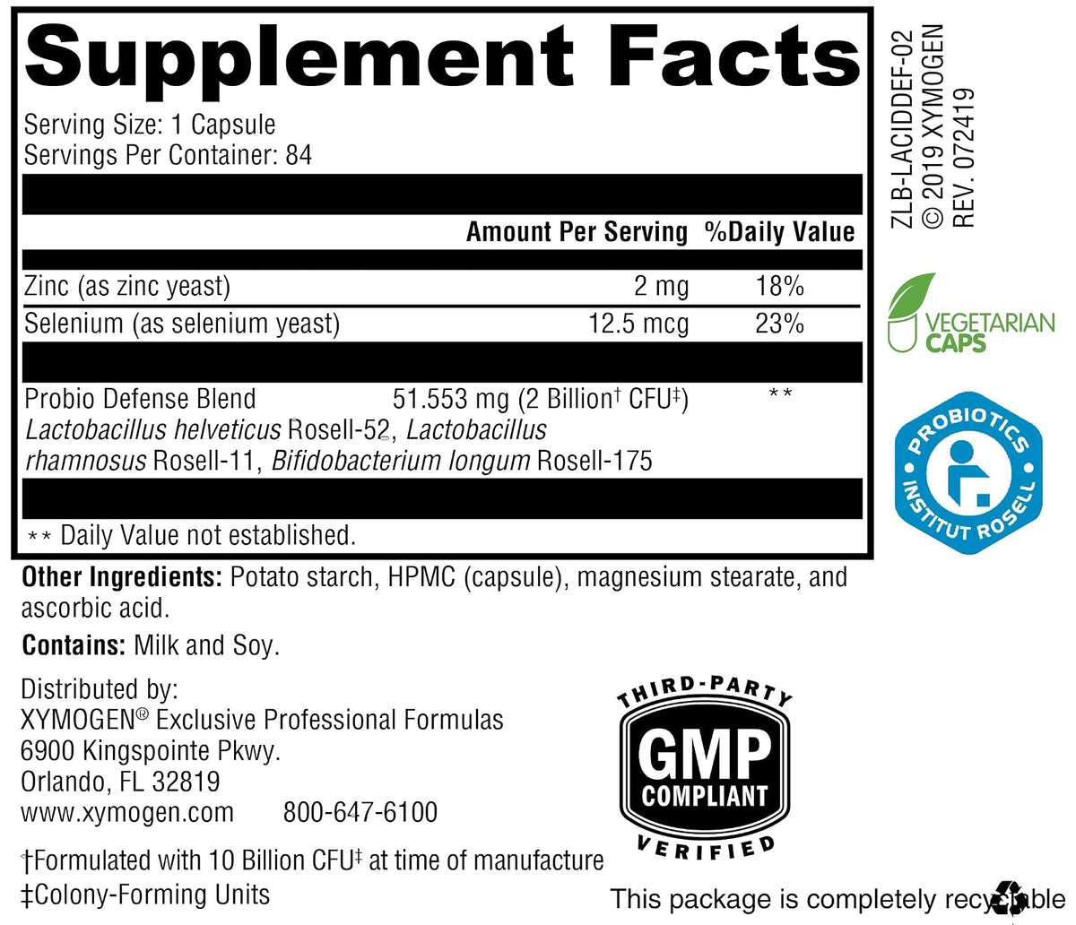 Probiotics for digestive balance XYMOGEN