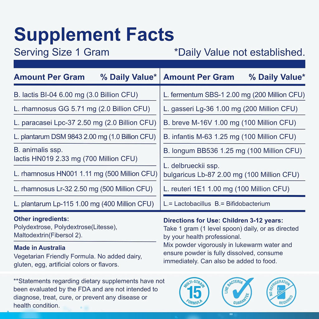 probiotics for kids with 60 grams