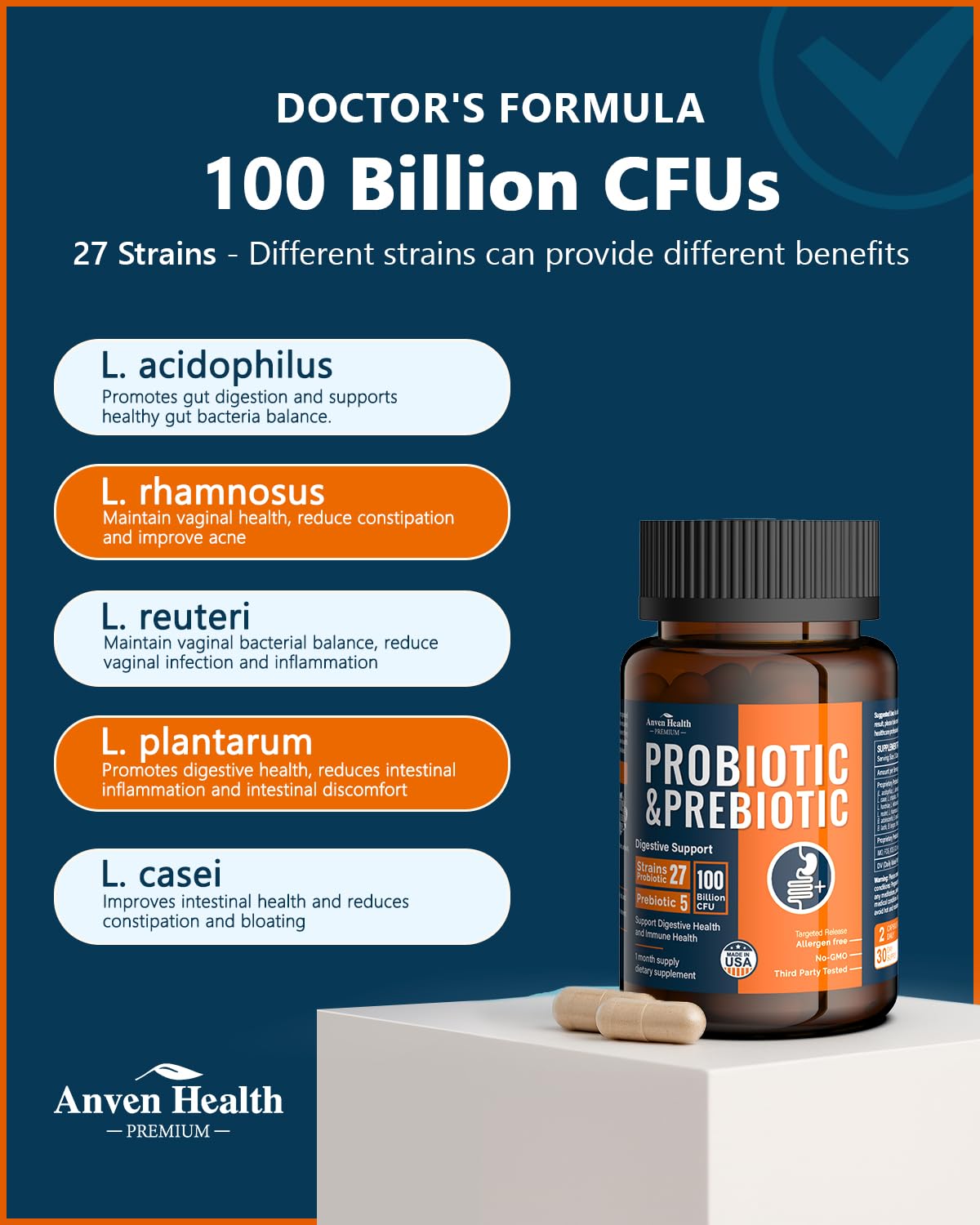 probiotics for men with 100 billion CFU